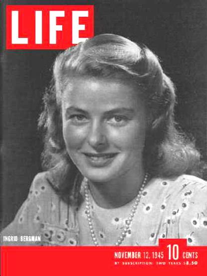 Life Magazine Cover Copyright 1945 Ingrid Bergman Mad Men Art