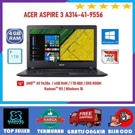Laptop Acer Aspire 3 A314 41 9556 Amd A9 9420 4gb 512 Ssd Win 10 14 Inch Bonus