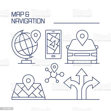 지도 및 탐색 관련 디자인 요소 윤곽선 아이콘이 있는 패턴 디자인 거리에 대한 스톡 벡터 아트 및 기타 이미지 거리 컴퓨터 그래픽 0명 Istock