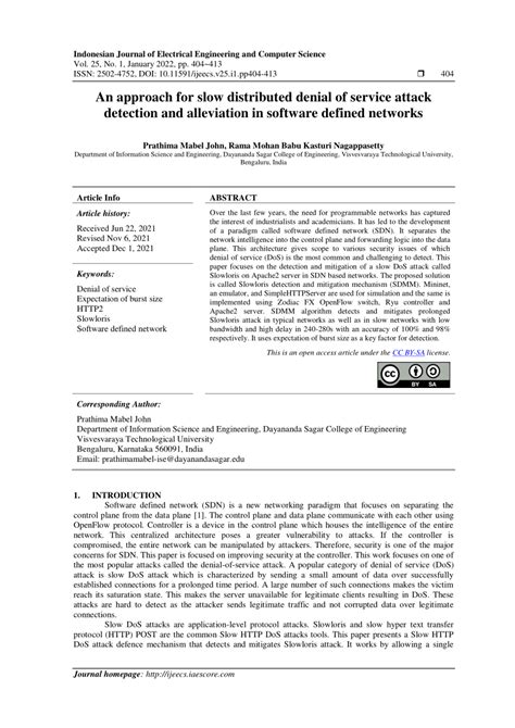 Pdf An Approach For Slow Distributed Denial Of Service Attack