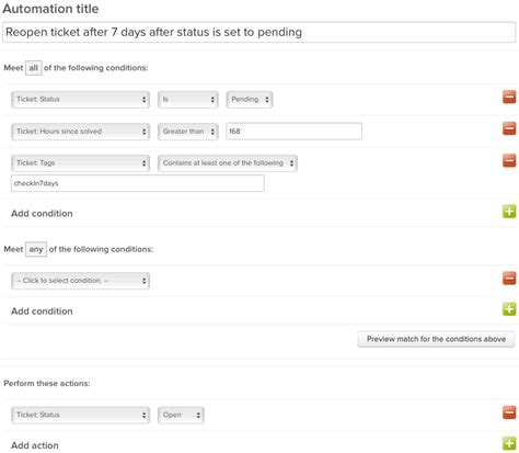 Zendesk Automation To Reopen An Unanswered Ticket In 7 Days Watchman