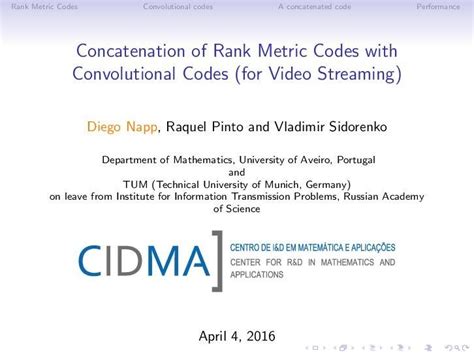 Pdf Concatenation Of Rank Metric Codes With Convolutional Rank Metric Codesconvolutional