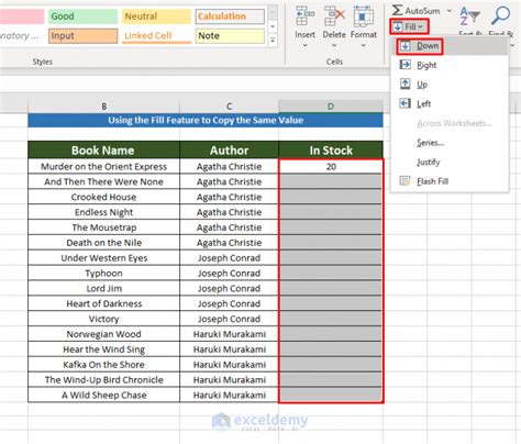 How To Copy The Same Value In Multiple Cells In Excel 4 Methods