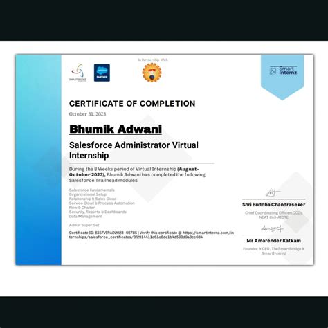 Bhumik Adwani On Linkedin Smartinternz Salesforce Aicte Skilledonsalesforce Virtualinternship…