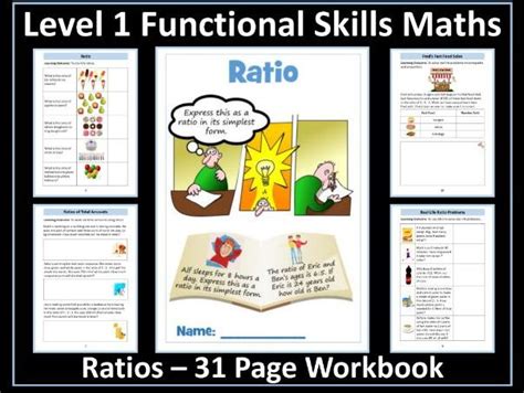 Ratio Workbook Level 1 Maths Functional Skills Teaching Resources