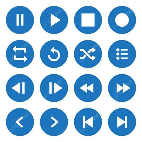 Icon Set Collection Of Music Player App Button Vector Illustration