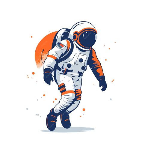 Premium Vector Astronaut In Spacesuit Fling Cute Drawing Astronaut Vector Illustration