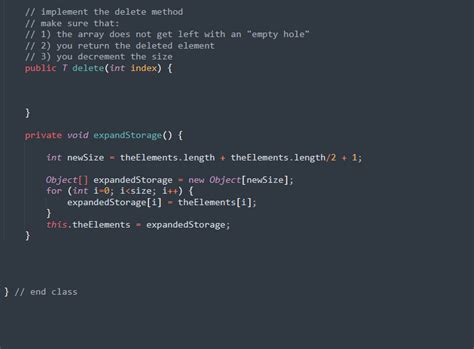 Solved Implement The Delete Method Make Sure