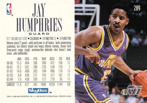 1994 95 Skybox Premium 289 Jay Humphries Trading Card Database
