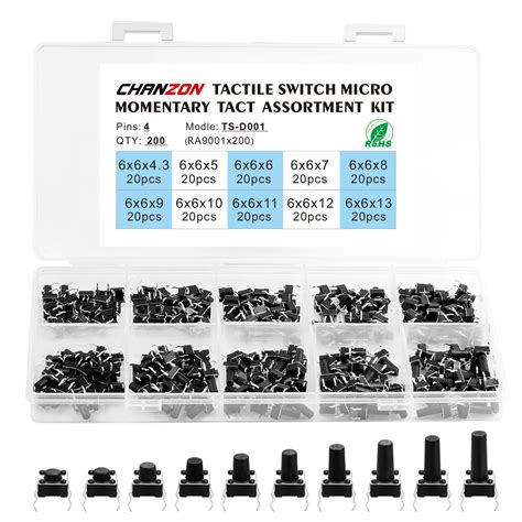Chanzon Tact Switch Tactile Push Button Micro Momentary Switch X Desertcart GB