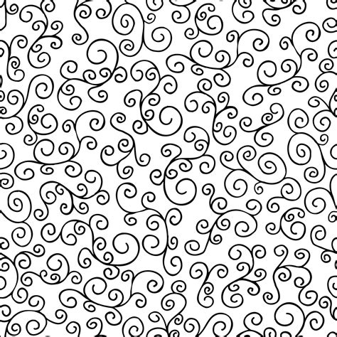 Wavy And Swirling Brush Strokes Of Vector Seamless Drawing Vector Doodle Illustration In Black