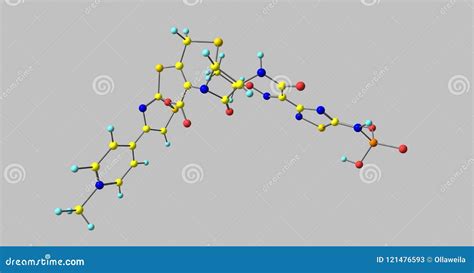 Ceftaroline Molecular Structure Isolated On Grey Stock Illustration Illustration Of