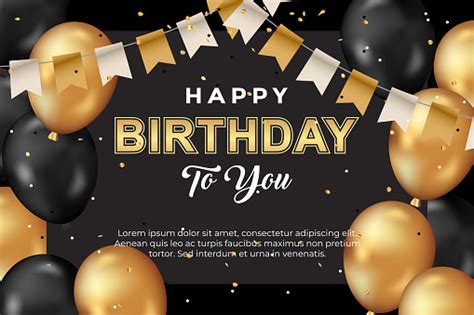 생일 풍선 벡터 배경 디자인 생일 축하 인사말 카드 디자인에 대한 풍선과 색종이 장식 요소와 텍스트를 당신에게 생일 축하합니다 3차원 형태에 대한 스톡 벡터 아트 및 기타