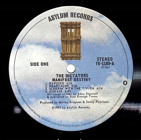 Yahoo オークション E8896 Lp 米 The Dictators Manifest Destiny