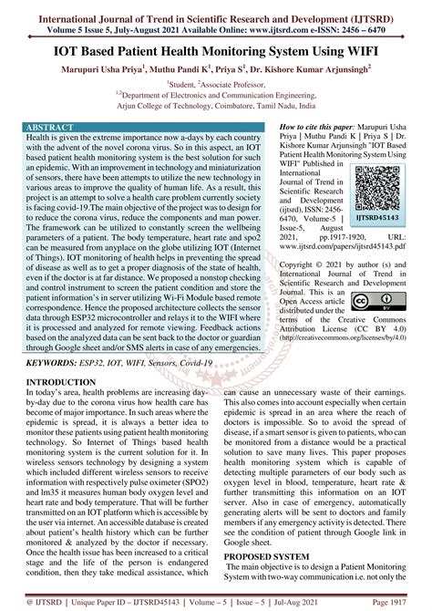 IOT Based Patient Health Monitoring System Using WIFI PDF