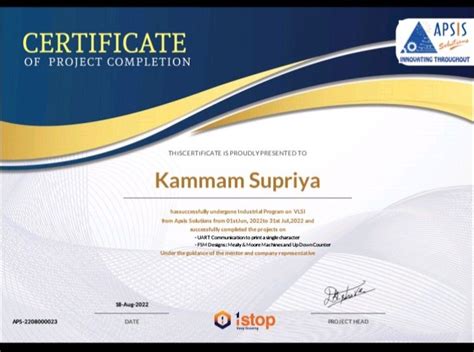 Kammam Supriya On Linkedin Vlsidesign Projects Apsis