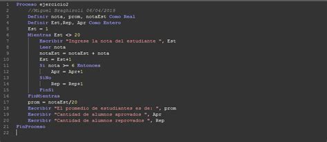 Desarrollo de Lógica de Programación Miguel Braghiroli Practica