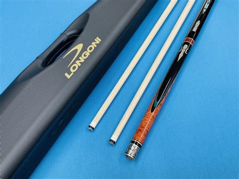 Longoni Carom Cue Lux Silver Octagonal Butt S30 E71 Shafts And Case Longoni Carom Cues