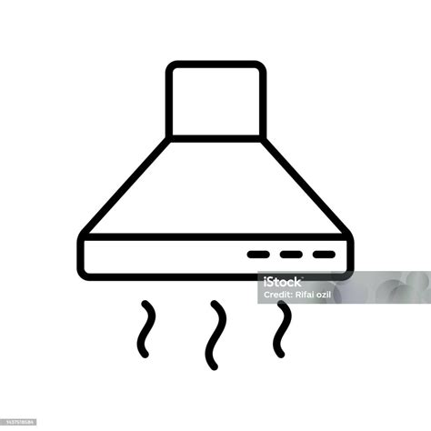 주방 후드 주방 굴뚝 아이콘 로고 디자인 벡터 템플릿 그림 기호 및 기호 픽셀 완벽 0명에 대한 스톡 벡터 아트 및 기타 이미지