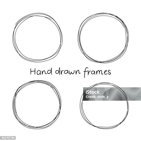 손으로 그린 프레임 벡터 일러스트입니다 밑그림입니다 낙서 드로잉에 대한 스톡 벡터 아트 및 기타 이미지 낙서 드로잉 원형 0명 Istock