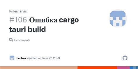 Ошибка cargo tauri build · issue 106 · priler jarvis · github