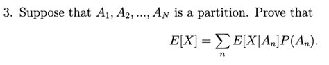 Solved Suppose That A A AN Is A Partition Prove That Chegg Com