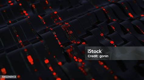 물결 모양의 플렉시블 디스플레이 3d 렌더에 빨간색 헥사데시말 코드 빨강에 대한 스톡 사진 및 기타 이미지 빨강 인공지능 인공 신경망 Istock