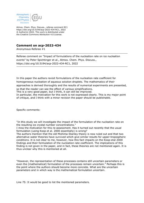 Pdf Impact Of Formulations Of The Nucleation Rate On Ice Nucleation