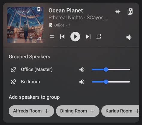 Media Player Card With Grouping Support And Custom Buttons Dashboards