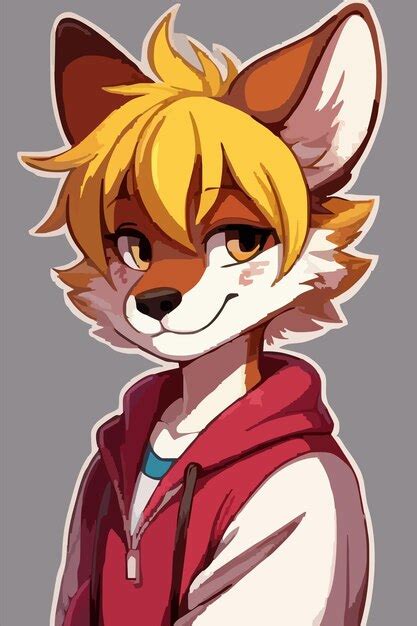 Premium Vector A Fox With A Red Jacket And A Wolf On The Front
