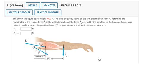 Solved 1 Points SERCP11 8 3 P 017 The Arm In The Figure Chegg Com