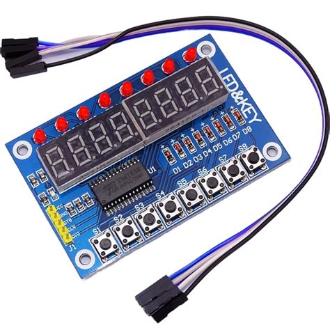 Tm1638 Led Key 8 Fach 7 Segment Anzeige Taster Led Display Modul Für Arduino Eur 599 Picclick De