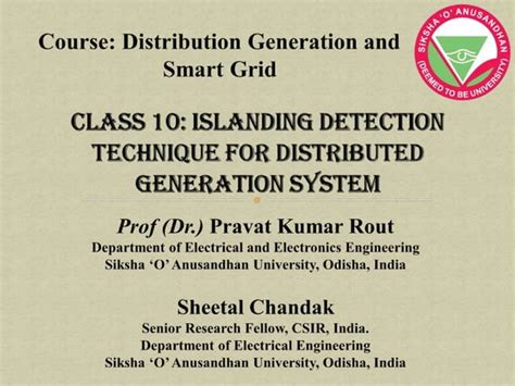 Islanding Detection Technique For Distributed Generation System Pdf Computer Networking