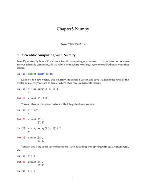 Chapter 5 Numpy Vorlesungsnotizen 5 Chapter5 Numpy November 19
