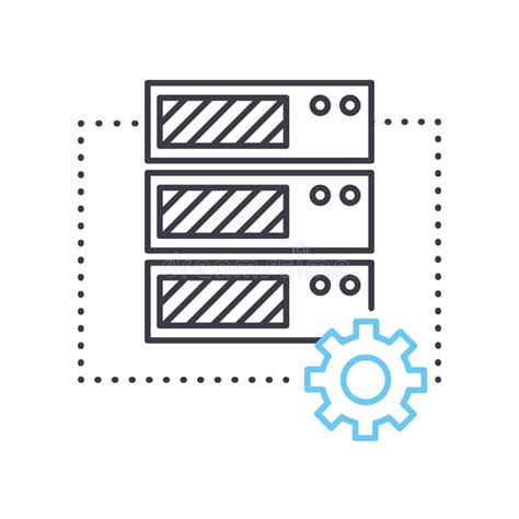 Data Warehouse Line Icon Outline Symbol Vector Illustration Concept