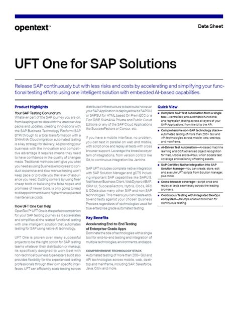 Uft One For Sap Ds Pdf Cloud Computing Application Software