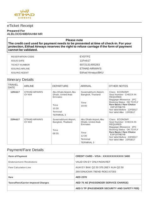 Electronic Ticket Receipt February 12 For Mr Ibrahim Alblooshi Pdf