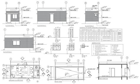 Security Checkpost For Forensic Science Laboratory Section Elevation And Detailed Autocad