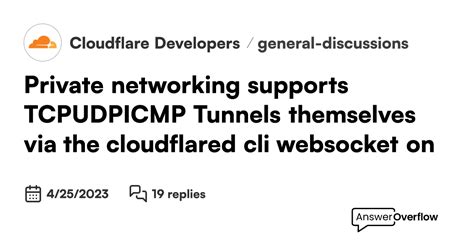 Private Networking Supports Tcpudpicmp Tunnels Themselves Via The Cloudflared Cli Websocket
