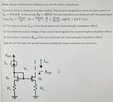 A Current Mirror Is Shown In The Figure Below The Circuit Is Designed