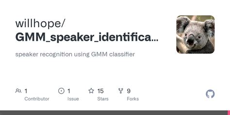 Github Willhopegmmspeakeridentification Speaker Recognition Using