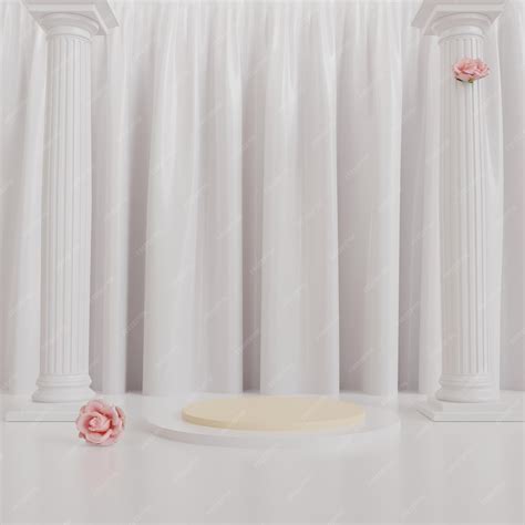 Premium Photo Open White Curtain Space For Text Scene And View