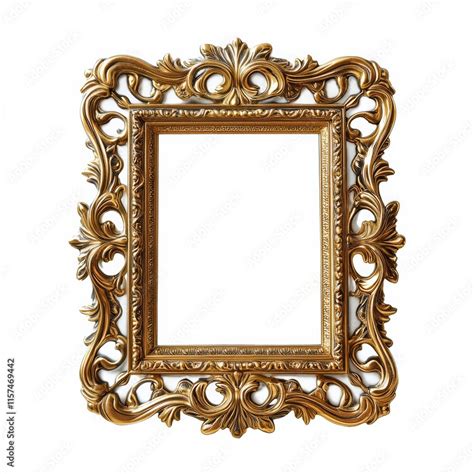 Gilded Rococo Picture Frame An Intricately Carved Golden Frame With