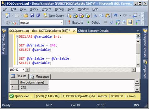 Microsoft Sql Server Lesson 09 Introduction To Variables