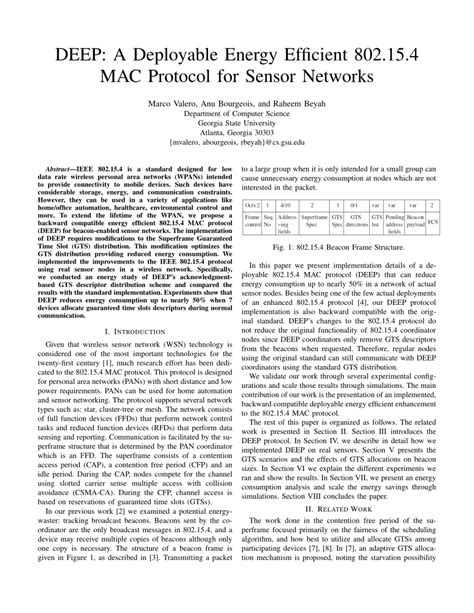 PDF DEEP A Deployable Energy Efficient MAC Protocol For Sensor Networks