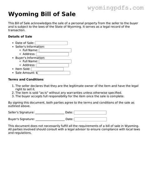 Wyoming Bill Of Sale Pdf Form Wyoming Pdfs