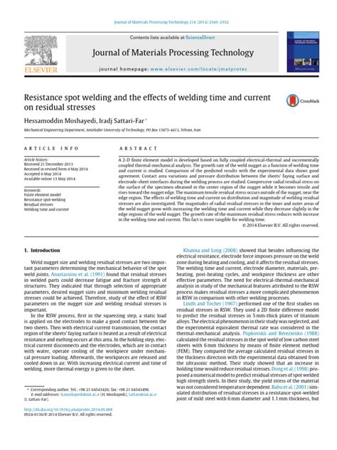2014 Resistance Spot Welding And The Effects Of Welding Time And