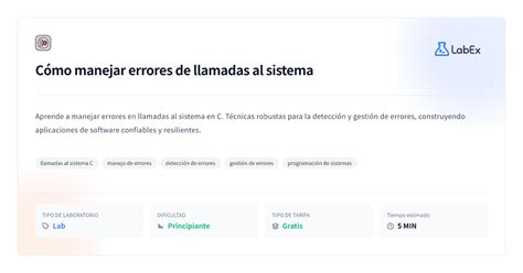 Manejo De Errores En Llamadas Al Sistema En C Labex