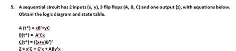 Solved A Sequential Circuit Has 2 Inputs X Y 3 Flip