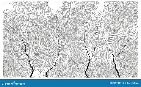 Growth Pattern Generative Branching Structure Organic Net Of Vessels